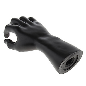 Dovewill Plastic Male Mannequin Right Manikin Arm Hand for Jewelry Bracelet Watch Ring Display Holder Stand Dummy Model Free Standing Black White - Black