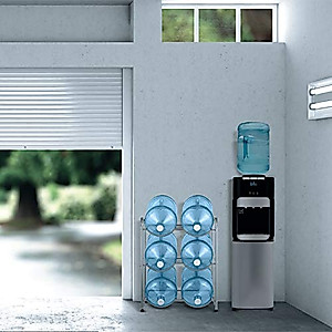 BRIO Double-Column Water Bottle Stands 30" Tall with Rubber Feet (GREY) (6-Bottle)