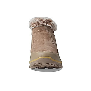 Skechers Women's Easy Going-Warm Escape Ankle Boot, Taupe/Taupe, 10