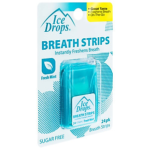Ice Drops® | 24 Individual Packs of Sugar-Free Breath Strips for Instant Fresh Breath | Each Pack has 24 Fresh Mint Flavored Strips (576 Total Strips)