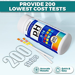 pH Test Strips 0-14: 200 Strips Universal Litmus Paper pH Test Strips for Liquid Testing & Water & Food and Soap Making, Get Highly Accurate Results in Seconds