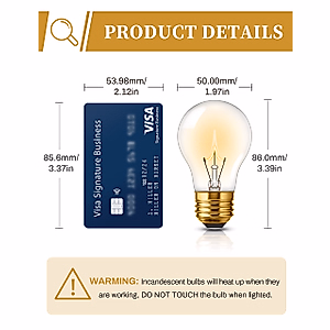 DORESshop Appliance Bulb, Oven Light Bulb, E26 Appliance Light Bulb, A15 40 Watt Appliance Bulb for Oven, Stove, Refrigerator, Microwave, 2 Pack