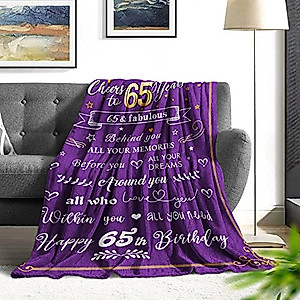 VXDRZGT 65th Birthday Gifts for Women Blanket - 65 Birthday Gifts for Mom or Wife - 1958 Birthday Gifts for Women - Gifts for 65 Year Old Woman - Cozy & Soft Flannel Throw Blanket 60 x 50 inch