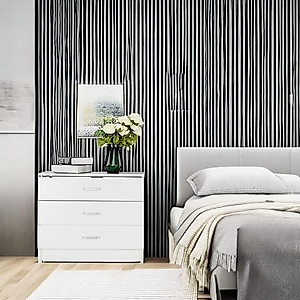 Zimtown 3 Drawer White Dresser for Bedroom, Small Chests of Drawers Modern Nightstand, Dresser Chest with 3 Storage Drawers, Dressers for Nursery, Hallway, Living Room, Closet