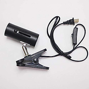 ZHONGJIUYUAN Reptile lamp Holder pet lamp Ceramic Lamp Holder Aquarium Lighting Sun Light UVB Lamp Clip for Fish Tank Turtle Lizard Habitat (Black)