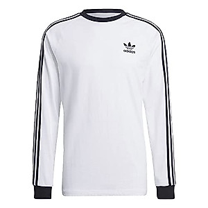 adidas Originals,mens,3-Stripes Long Sleeve Tee,White,Medium
