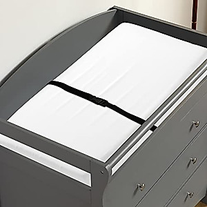 Karl home Changing Table Dresser Baby Diaper Changing Station Infant Nursing Table with 3 Drawers, Safety Rail & Strap for Bedroom, Nursery, Gray