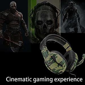 3.5mm Camouflage Gaming Headset Professional Gamer Stereo Head-Mounted Headphone Computer Earphones for PS5 PS4 Xbox Switch