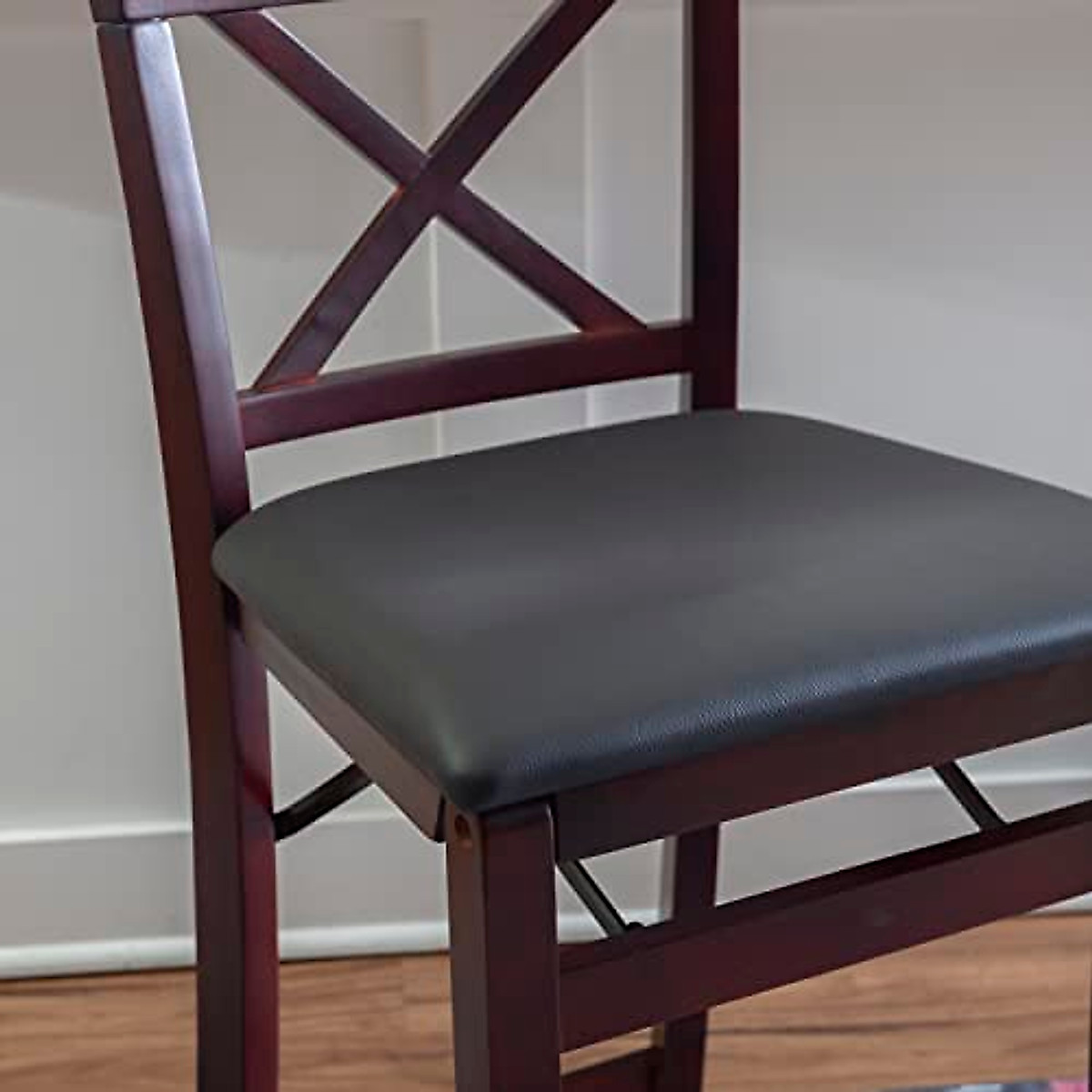 Linon Triena X Back Folding Counter Stool, Brown