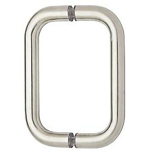 Rockwell Security Tubular Back to Back Door Pull 6 Inch Brushed Nickel Finish for Commercial and Residential Heavy Glass Frameless Shower Doors 1/4 Inch to 1/2 Inch Thick