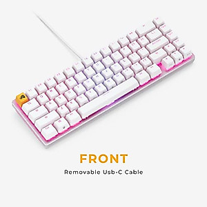 Glorious Gaming GMMK 2-65 Percent Keyboard - White Custom Layout - Compact Low-Profile - Hotswap w/Cherry Mx Style Switches - Incl. Double Shot Keycaps & Linear Switches