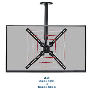VIVO Manual Flat Ceiling TV Mount for 23 to 55 inch Screens with Universal Sound Bar Bracket, TV and Soundbar Mount Combo, Mount-KIT-VCSB2