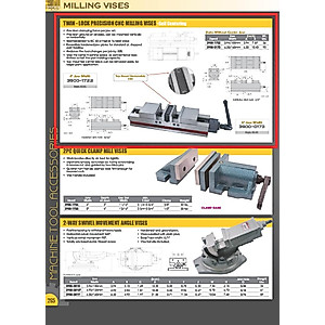 HHIP 3900-1722 Twin Lock CNC Milling Vise, 4" Jaw Width (Pack of 1)