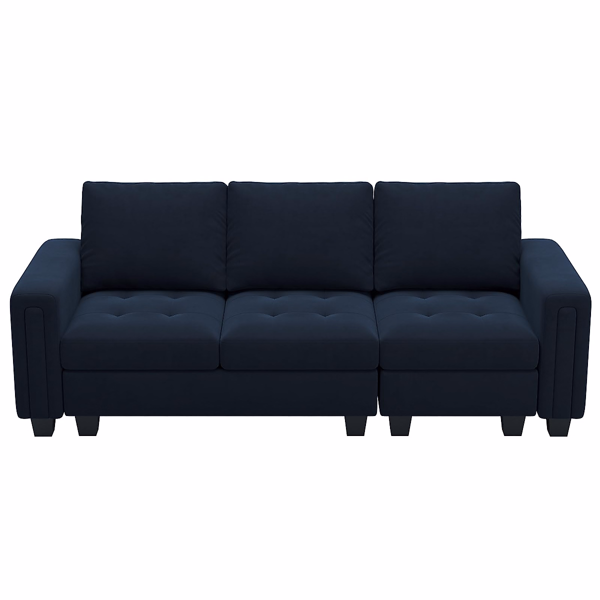 Belffin Velvet Modular Sofa Couch 3 Seater Sofa Couch for Living Room Blue