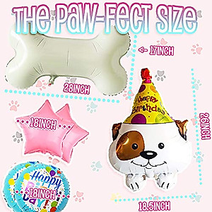 Dog Birthday Party Supplies Balloons | Perfect Puppy Bone Decorations for Lets Pawty, Woof, Birthday or Pet Adoption Parties | Mylar Foil Pet Themed Balloon Decor for Boy or Girl Dogs