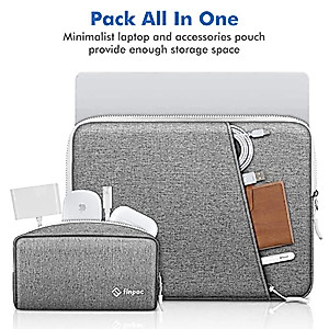 FINPAC Laptop Sleeve with Accessory Pouch for MacBook Pro M3/M2/M1 14-inch, MacBook Air/Pro 13, Protective Case with Tech Bag