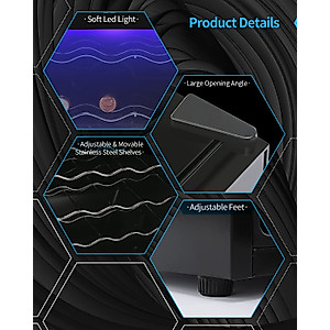 TABU 19 Bottles Compressor Wine Cooler Refrigerator, Freestanding Wine Fridge, Wine Cellar with Digital Temperature Display and Double-Layer Tempered Glass Door (Black)