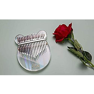 KIMI 17-Key Rainbow Bear Kalimba Thumb Piano Transparent Acrylic Material with Carry Bag