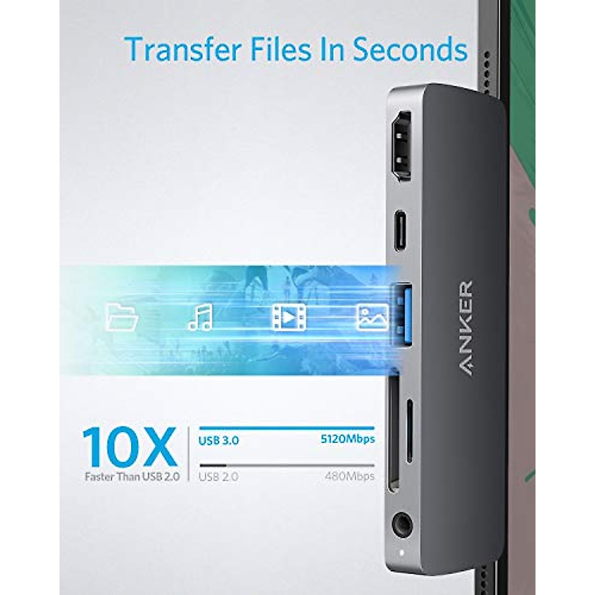 Anker USB C Hub for iPad Pro, PowerExpand Direct 6-in-1 Adapter, with 60W Power Delivery, 4K HDMI, Audio, USB 3.0, SD and microSD Card Reader (Not Compatible with iPad Pro and iPad Mini 2021)