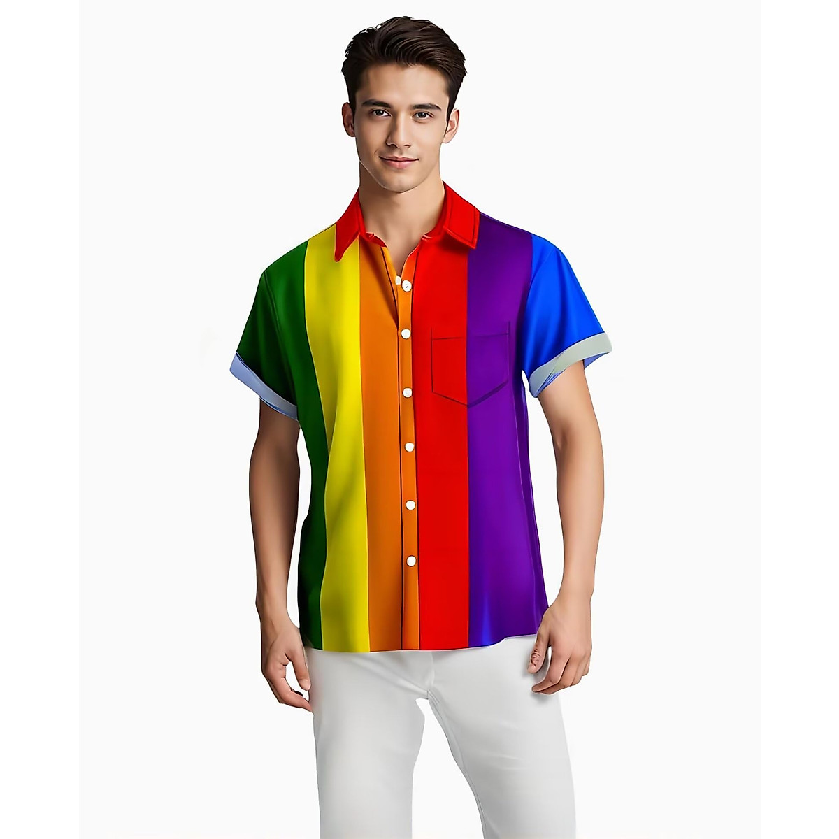 Gwnnb Gay Shirts for Men Bowling Print Short Sleeve Regular Fit Hawaiian Casual Button Down Beach Shirts