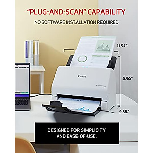 Canon imageFORMULA R30 Office Document Scanner, Auto Document Feeder and Duplex Scanning, Plug-and-Scan Capability, No Software Installation Required