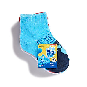 Nickelodeon Baby Boys Clues & You 5 Pack Shorty Socks, White Blue Multi, 2T-4T