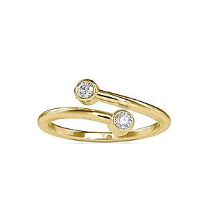 Certified Adjustable Diamond Ring Studded with 0.13 Ct Round Natural Diamond in 18K White/Yellow/Rose Gold for Women on Her Wedding Celebration (Color-Clarity: IJ-SI)