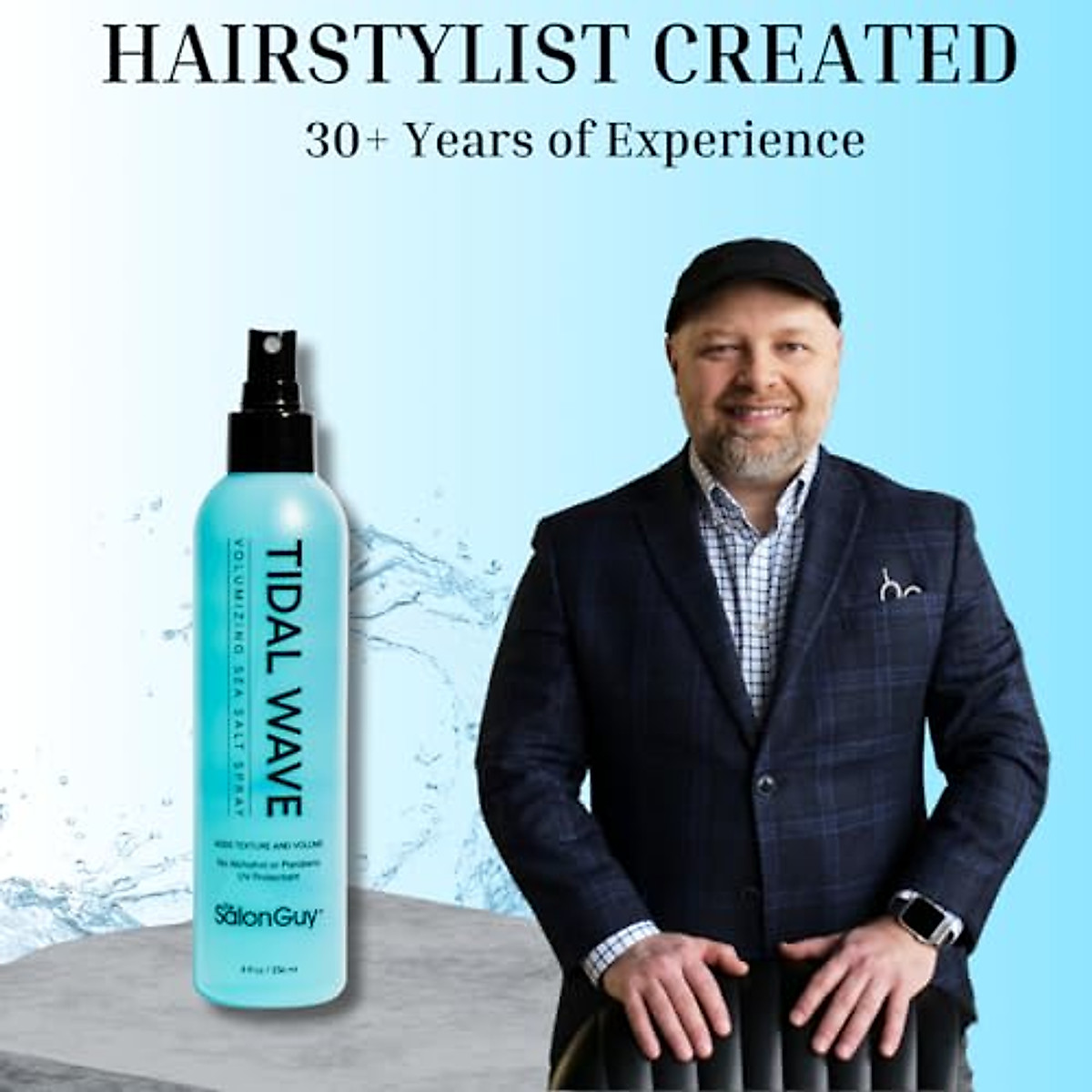 THESALONGUY Tidal Wave Sea Salt Spray Texturizing & Volumizing Hair Mist with Natural Sea Salt & Kelp for Beachy Waves Ideal for All Hair Types