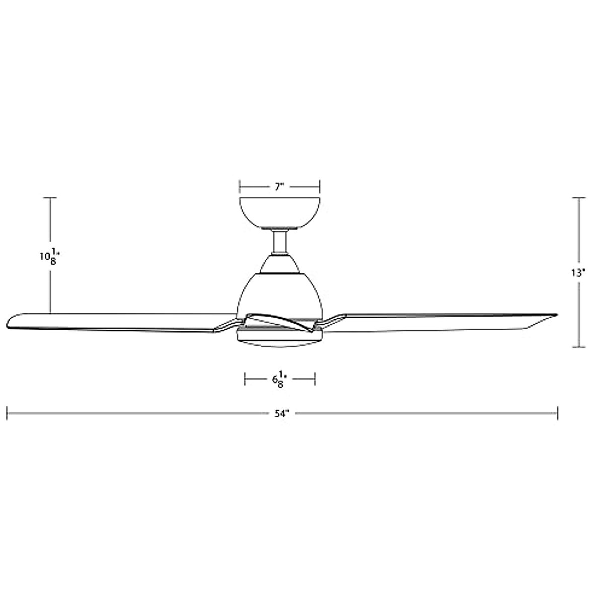 WAC Smart Fans Mocha Indoor and Outdoor 3-Blade Ceiling Fan 54in Matte Black with 3000K LED Light Kit and Remote Control works with Alexa and iOS or Android App