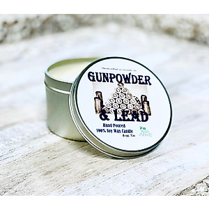 Gunpowder & Lead Man Cave Soy Wax Candle | Gift for Him | Gift for Her | Boyfriend | Dad | Vegan | Includes Gift Box | 8 oz Tin