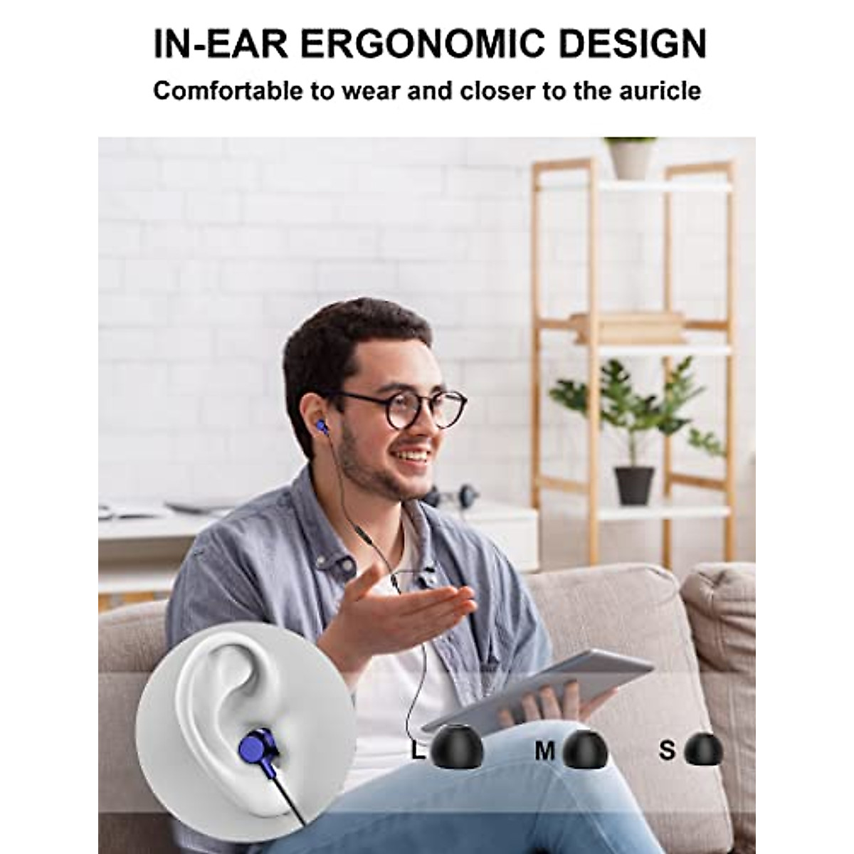 ACAGET USB C Headphones, Magnetic Earbuds for Pixel 7 Pro 6A 6 USB Type C Earphones with Mic Noise Canceling HiFi Stereo Headset for Samsung Galaxy S23 Ultra S22 Plus S21 FE A53 iPad Pro Air Oneplus 9