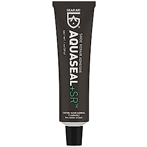 GEAR AID Aquaseal SR Shoe Repair Adhesive For Fixing Holes in Hiking, Work, Boots, Rainboots, Shoes, Soles and Rebuild Heels, Clear, 2 Pack