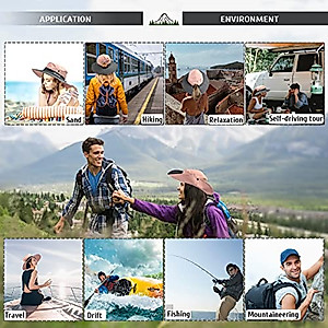 Womens Sun Hat with Ponytail Hole Sun Shade Hat UV Protection Foldable Mesh Wide Brim Beach Hiking Fishing Hat for Women (Pink)