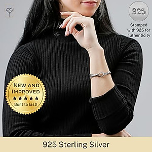 MAX + STONE 925 Sterling Silver Bracelet for Women | 7.5 Inches Silver Mesh Bracelet