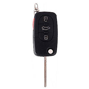 OCPTY 1 X Flip Key Entry Remote Control Key Fob Transmitter Replacement for Audi A4 A4 Quattro A6 A6 Quattro A8 A8 Quattro Allroad Quattro Cabriolet 4D0837231P 4 Buttons