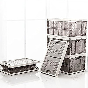 Livememory 2 Pack Collapsible Crates - Foldable Crates, 31 Liters Plastic Milk Crate Storage Bin for Home, Laundry, Clothes(17.7x 12 x 9 inches)
