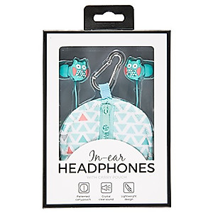 Gifting GIBUDGOWLBUN Silicone Earbuds in-Ear Headphone Compatible with iPod, iPhone, iPad, Tablets and Smartphone Devices - Green Owl