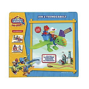 Dino Ranch Jon and Thunderbolt - 3-Inch Jon Figure with 12-Inch Flying Dino Figure - Sounds - Toys for Kids - Ages 3+