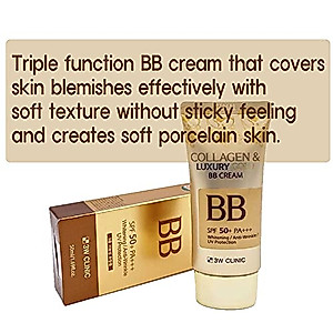 3W CLINIC Collagen & Luxury Gold BB Cream 1.69Oz SPF50+/PA+++ Wrinkle Care