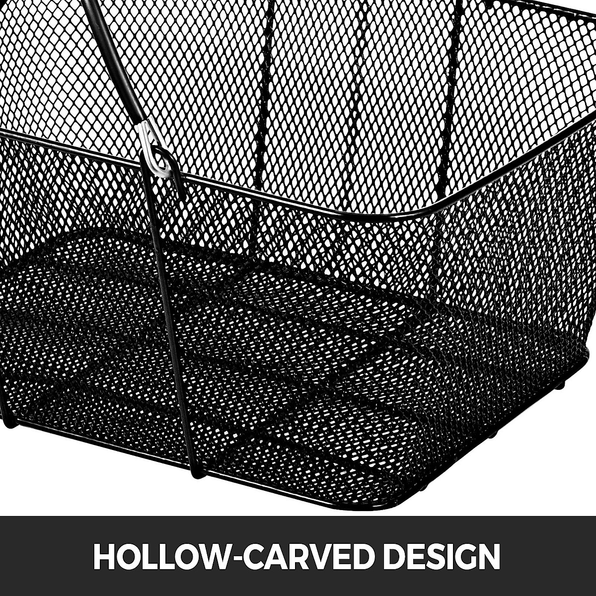 Mophorn 12PCS Shopping Baskets with Handles, Black Metal Shopping Basket, Portable Wire Shopping Basket, Black Wire Mesh shopping Basket Set for Stores Shopping