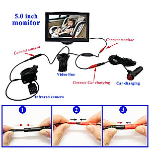 Baby Car Mirror Back Seat Baby Car Camera with HD Car Mirror Display Wide ViewEasily Observe the Baby’s Move