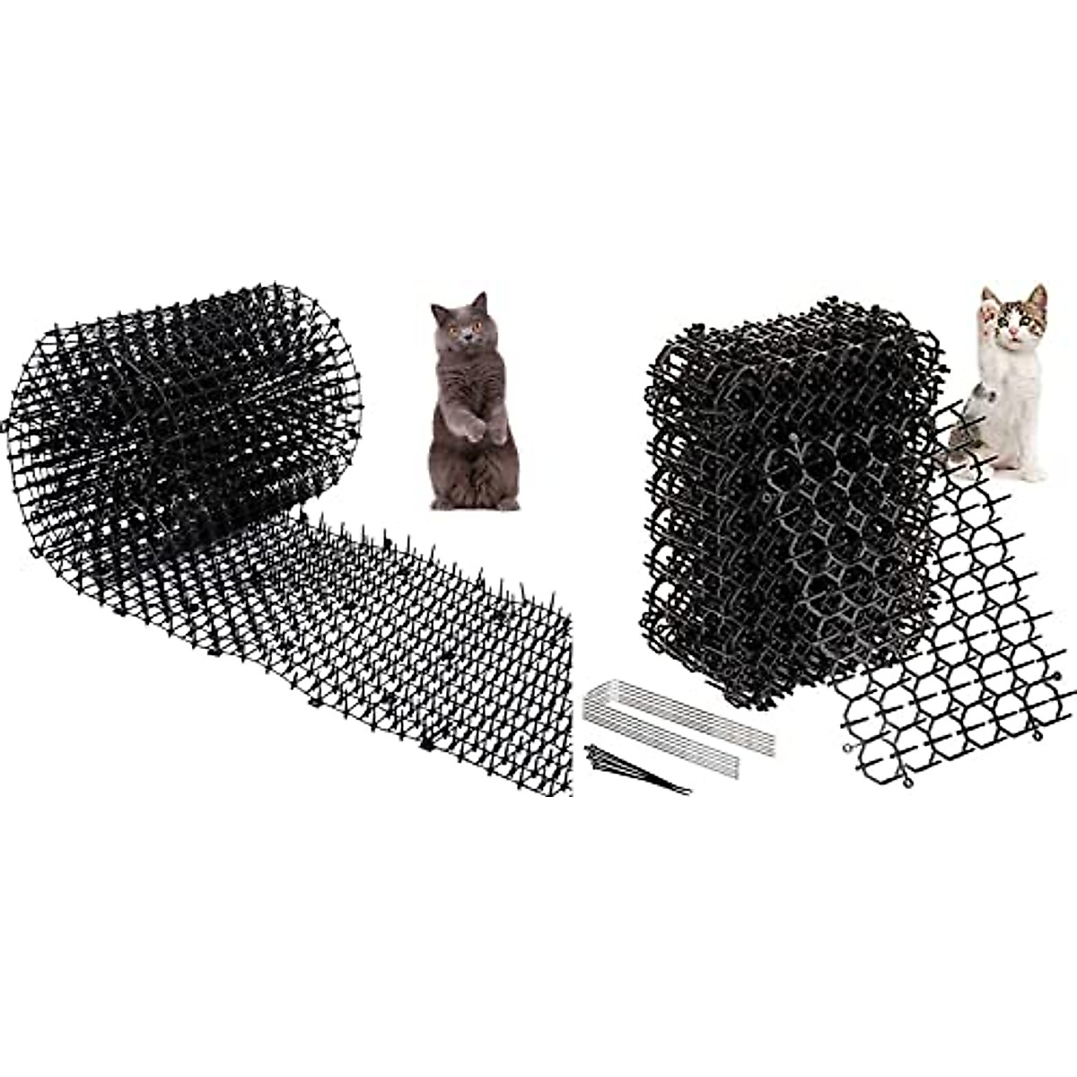 OCEANPAX Scat Cat Mat with Spikes Prickle Strips Digging Stopper Pest Repellent Spike Deterrent Mat, 78 x11 inch and 8.47 X 6.3inch(12Pack)