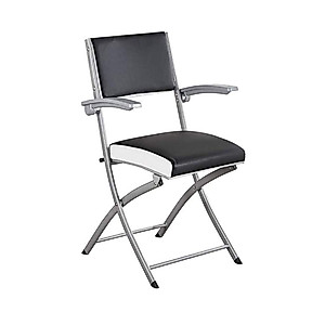 VejiA Metal Folding Chair, Office Chair Metal PU Soft Bag Seat Conference Dining Chair Home