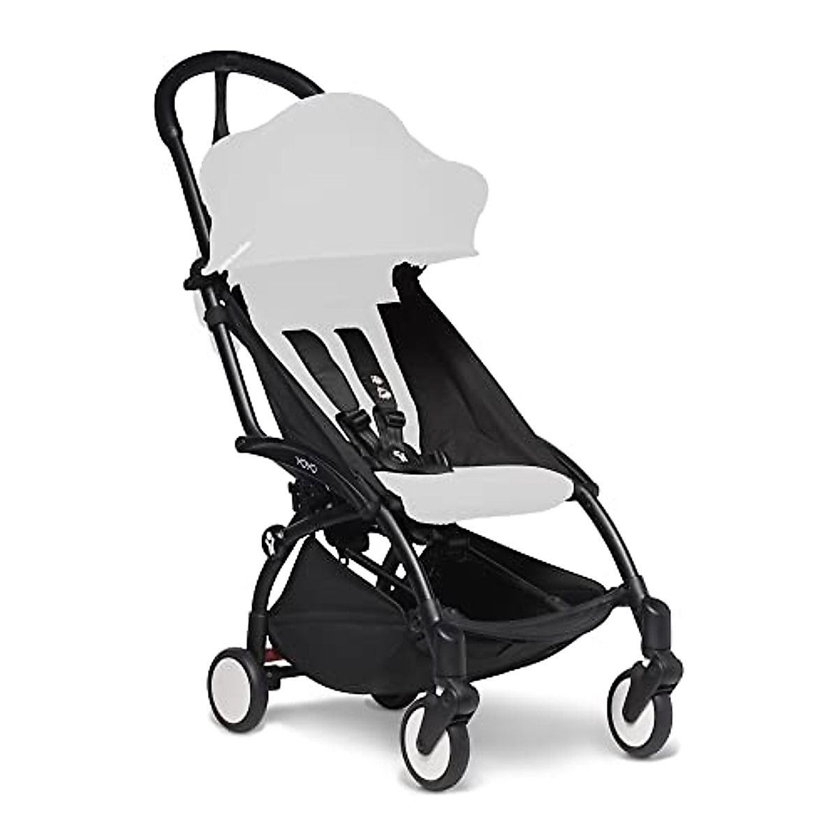 Babyzen YOYO2 Stroller Frame, Black - Includes 5-Point Harness, Multi-Position Reclining Backrest, Canopy Extensions, Padded Shoulder Strap & Protective Storage Bag
