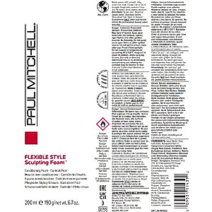 Paul Mitchell Sculpting Foam, Conditions + Controls Frizz, For All Hair Types, 6.7 oz.