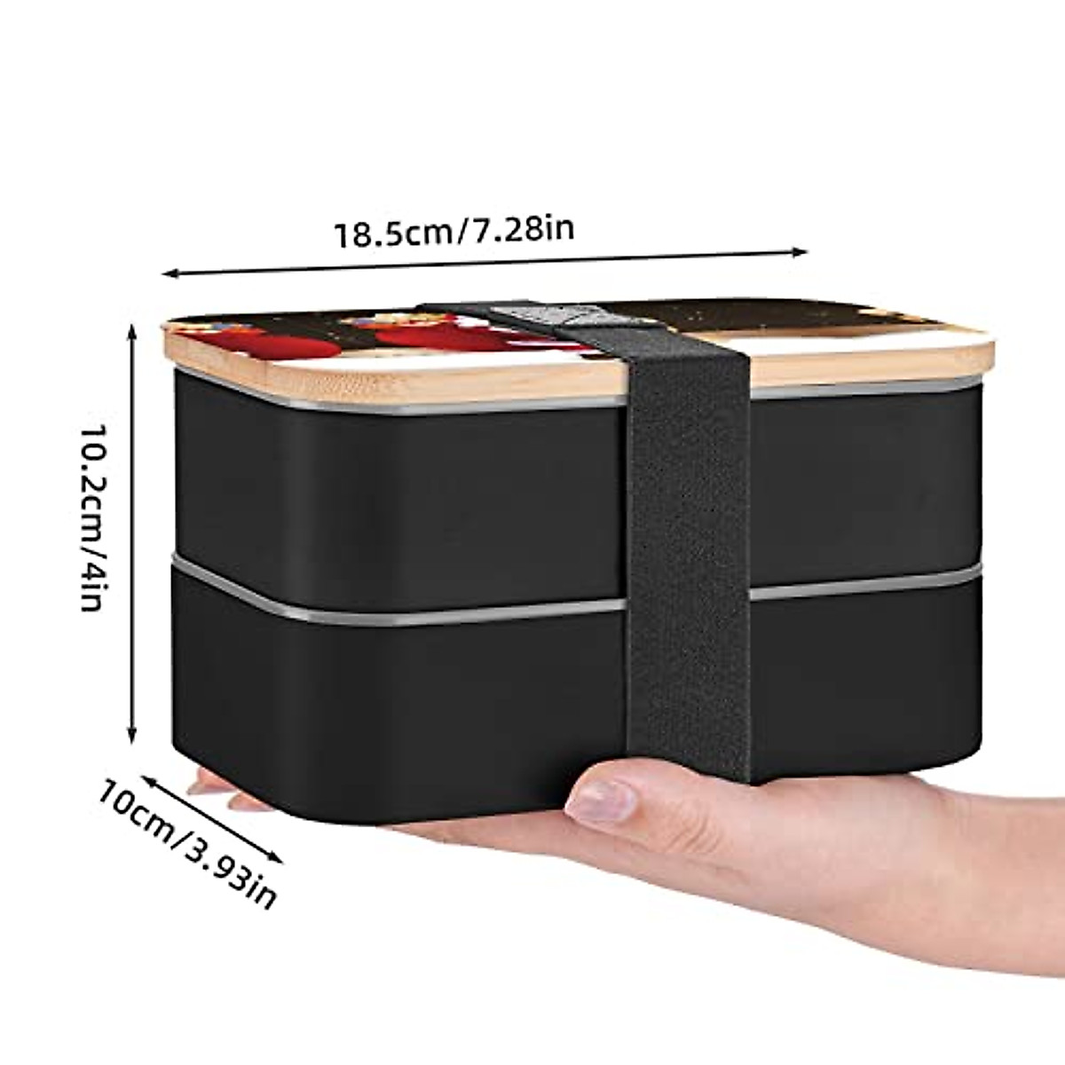 KOOLR Santa Claus Print Bento Box Adult Lunch Box With 2 Compartments Stackable For Work Picnic Leak Proof Bento Box