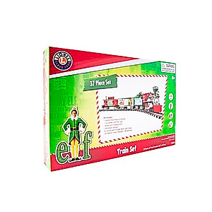 Lionel Battery-Operated Elf Toy Train Set with Locomotive, Train Cars, Track & Remote with Authentic Train Sounds, & Lights for Kids 4+