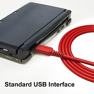 6amLifestyle [2 Pack] 5FT 3DS USB Charger Charging Cable, Power Cord for Nintendo New 3DS XL/New 3DS/ 3DS XL/ 3DS/ New 2DS XL/New 2DS/ 2DS XL/ 2DS/ DSi/DSi XL Bule/Red/Yellow