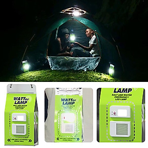 RJSQAQE Salt Water Lamp Emergency Lighting,Portable Salt Water Light Bag,No Battery Camp Lighting Emergency Night Light,3 LED Camping Lantern Survival Gear for Outdoor Activity(No Salt Included)