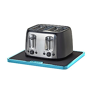 Nifty Large Appliance Rolling Tray - Aqua, Home Kitchen Counter Organizer, Integrated Rolling System, Non-Slip Pad Top for Coffee Maker, Stand Mixer, Blender, Toaster